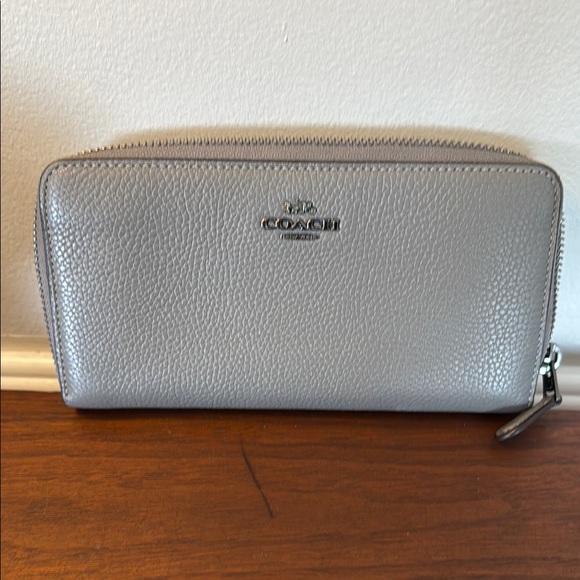 Coach | Bags | Coach Gray Leather Wallet | Poshmark